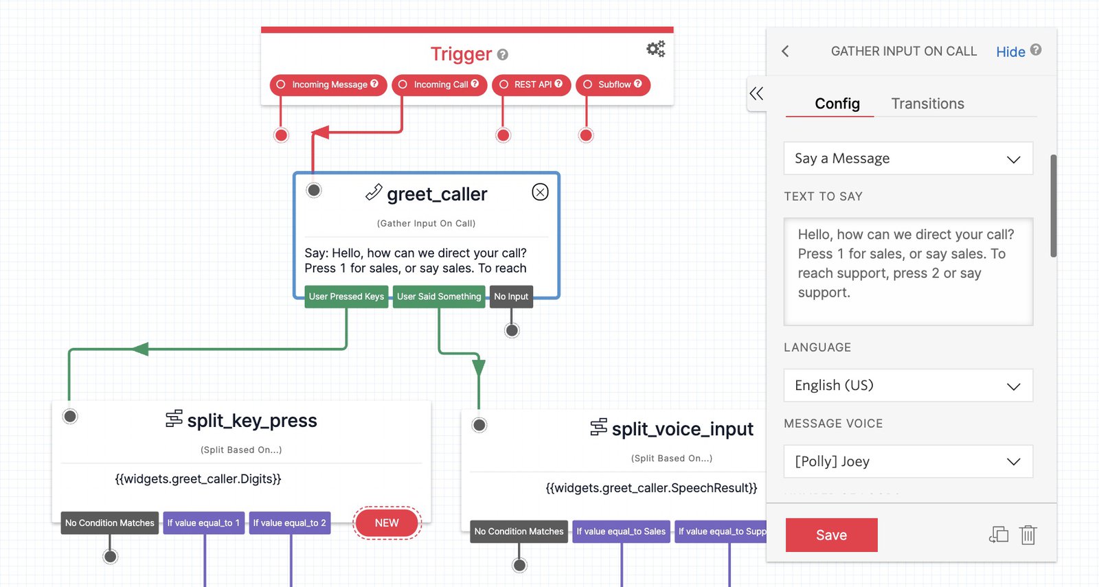 Studio - Gather Input on Call Widget | Twilio