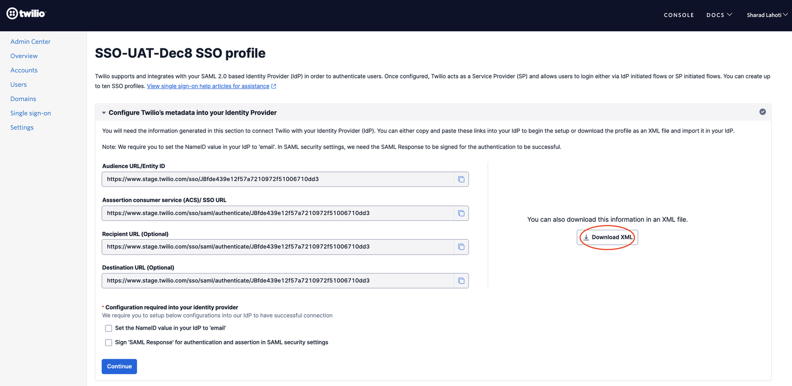 Configuring Azure Active Directory with Twilio SSO | Twilio