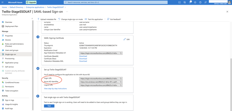 Configuring Azure Active Directory with Twilio SSO | Twilio