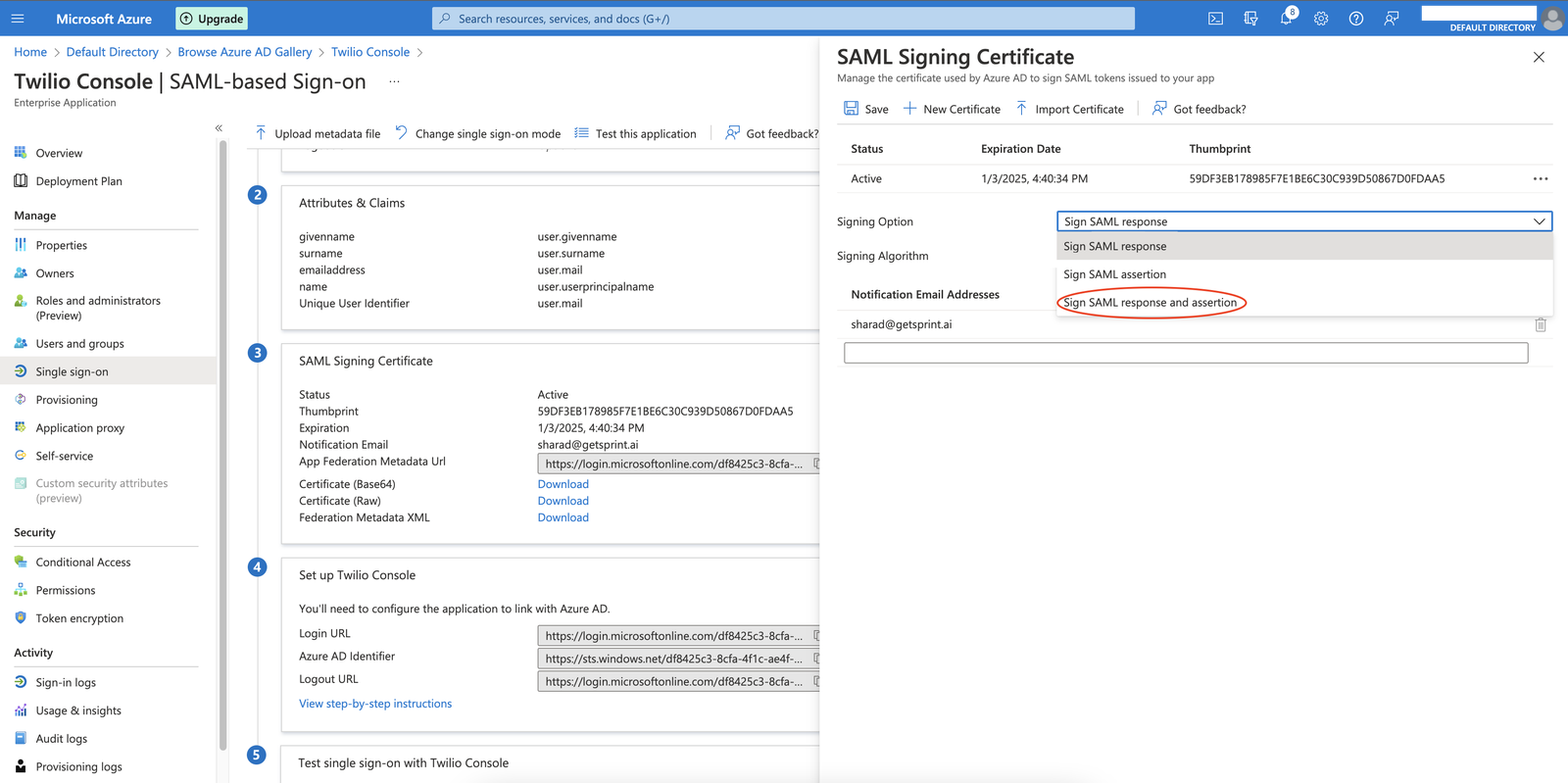 Configuring Azure Active Directory With Twilio Sso Twilio