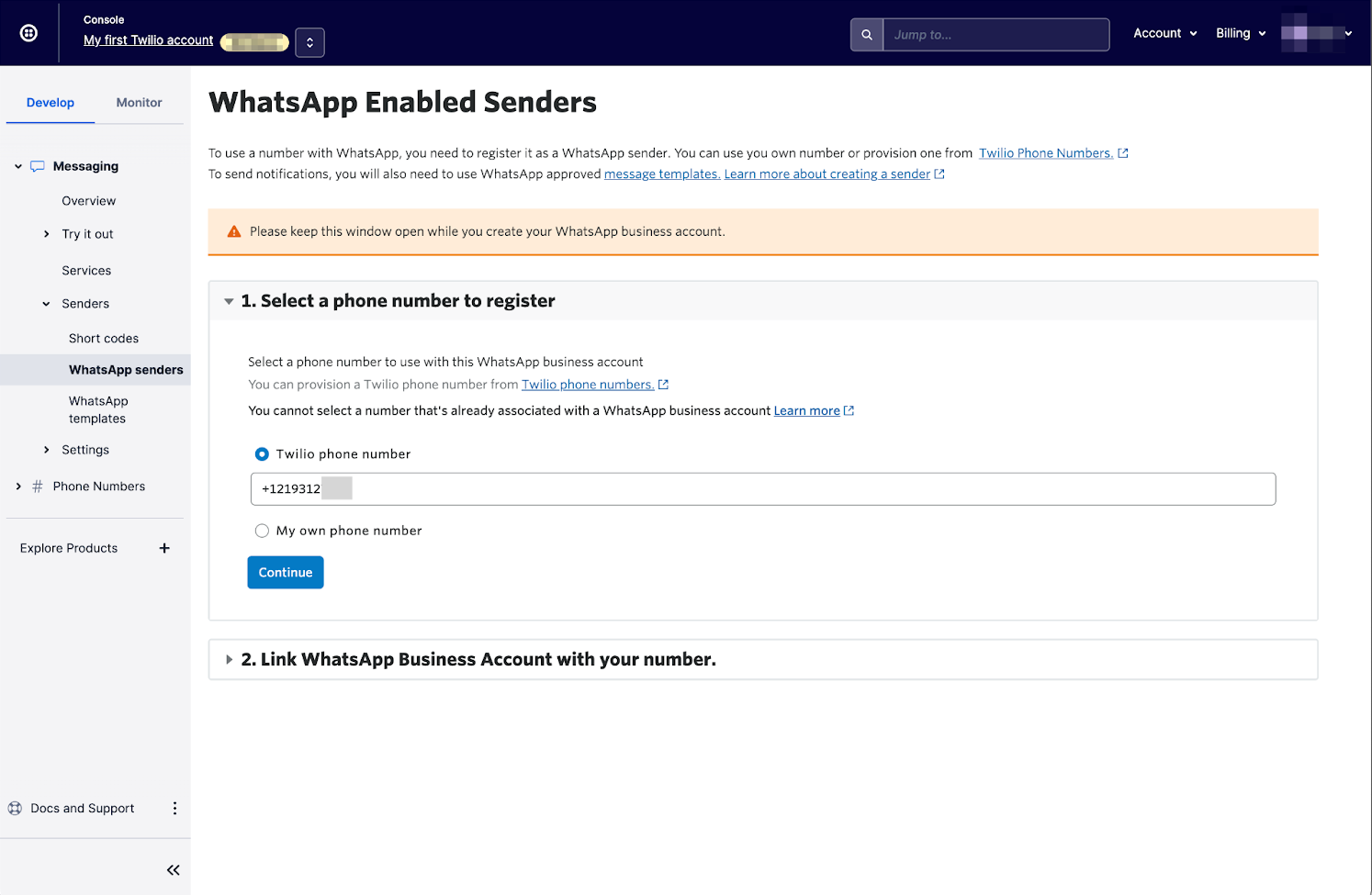 WhatsApp Self Sign-up with the Twilio Console | Twilio