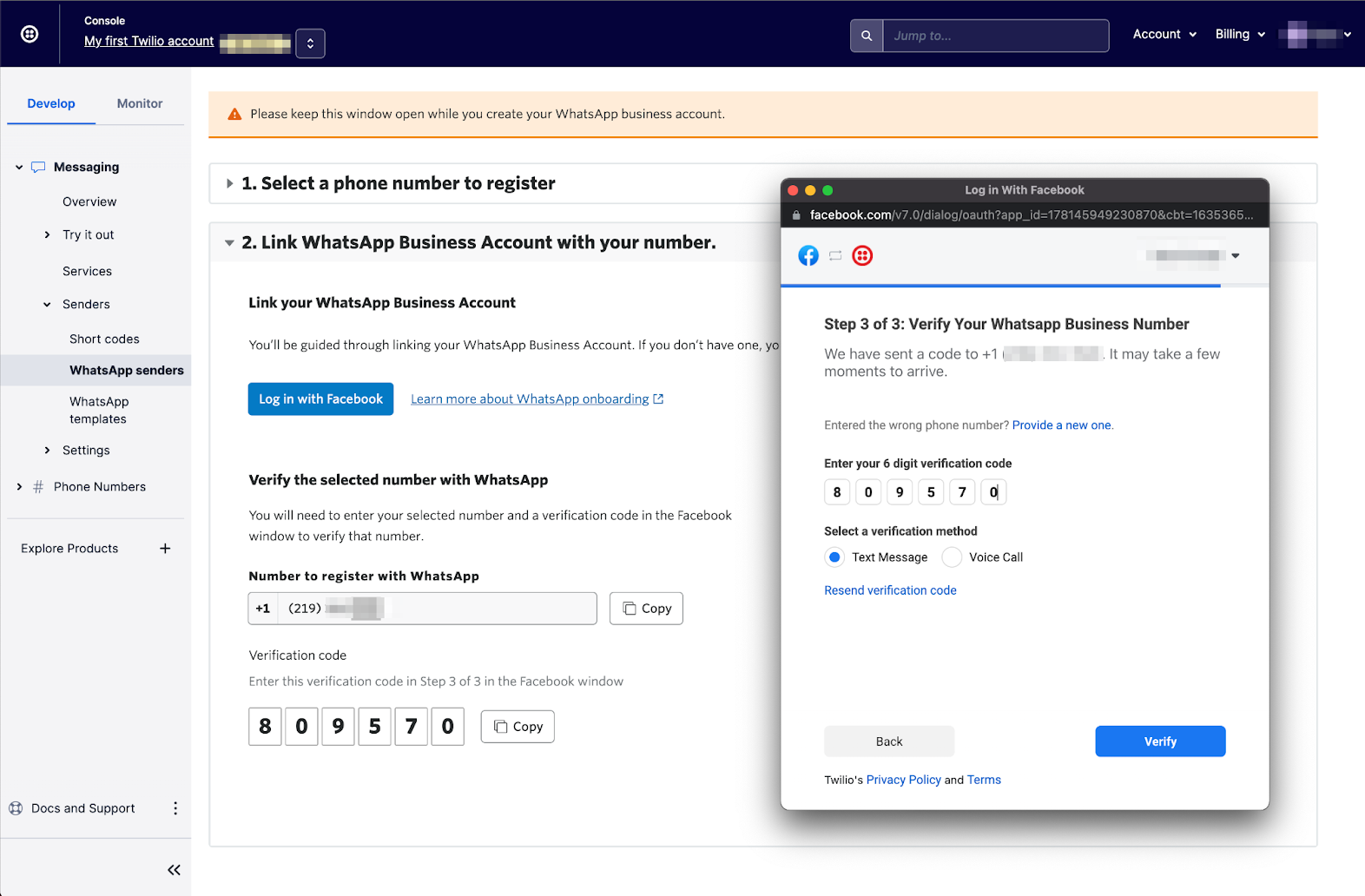 WhatsApp Self Sign-up with the Twilio Console | Twilio