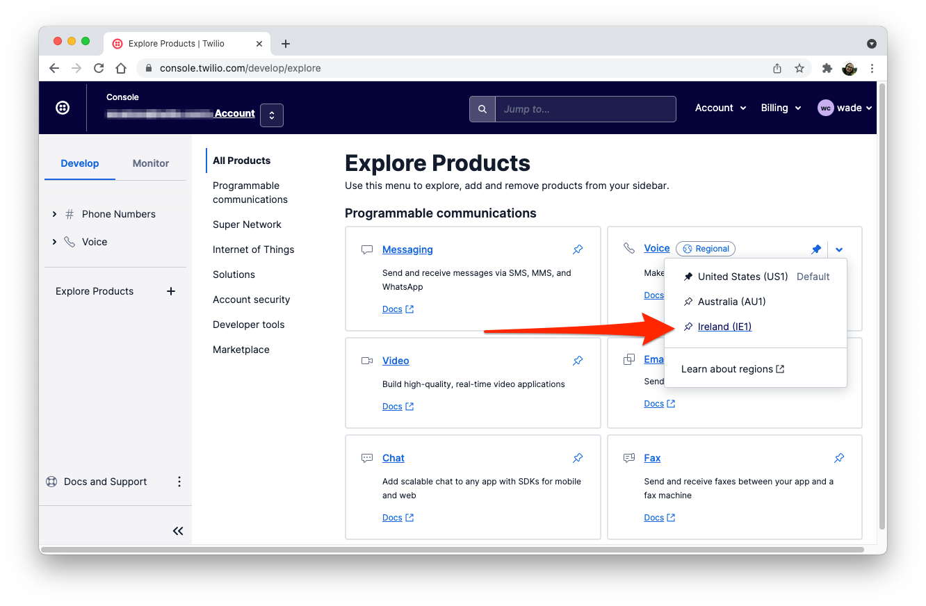 Managing Regional Resources in Console | Twilio